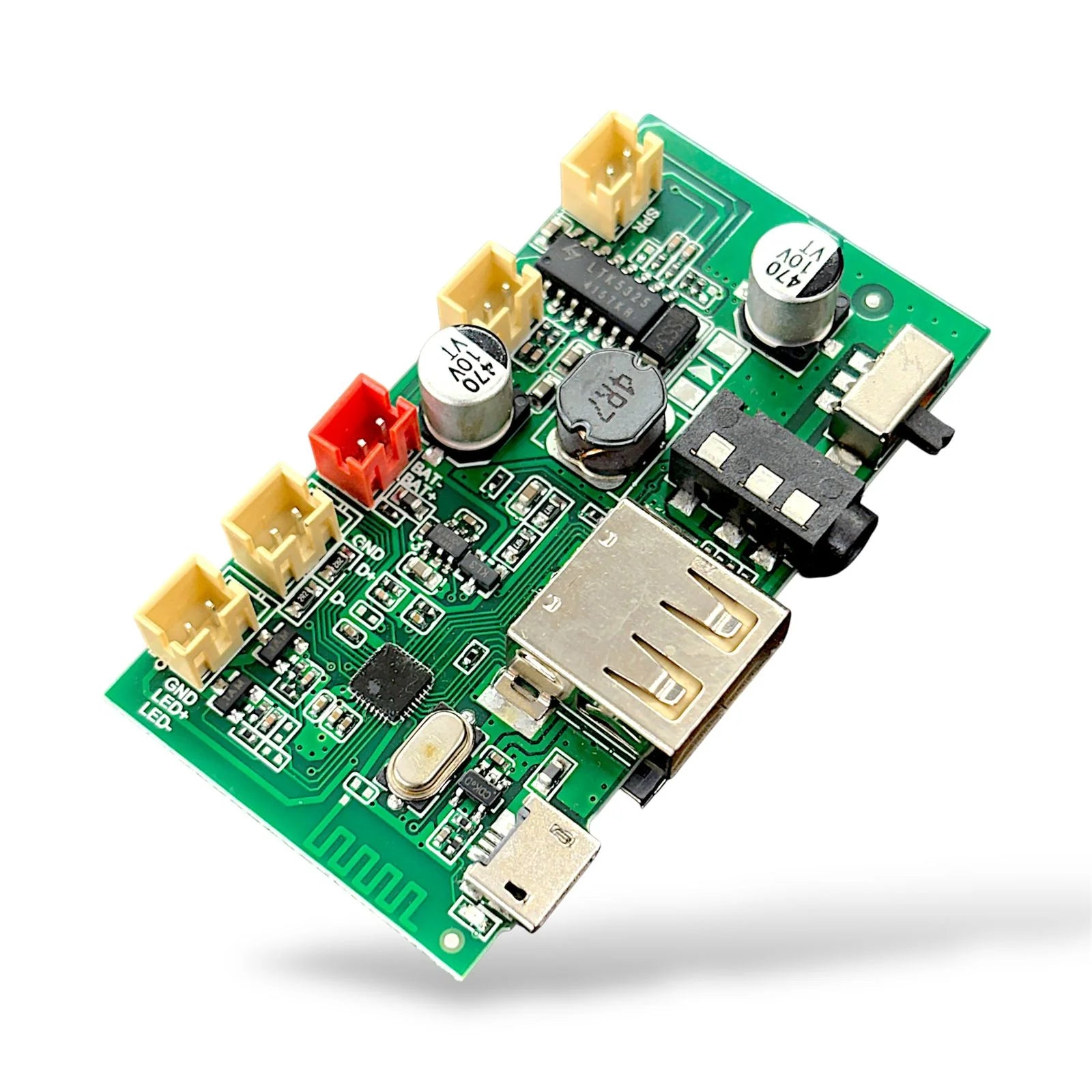 2 Speaker + 1 Mic + 1 LED Light Output 5V Bluetooth Audio Kit | DIY Wi – Harish Projects